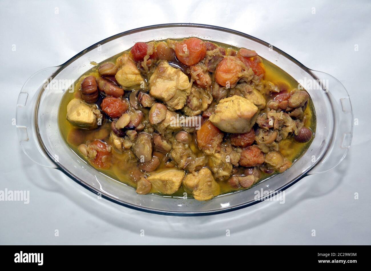 Traditional oriental dish . on tableware . Azerbaijan , Baku . Shah ...