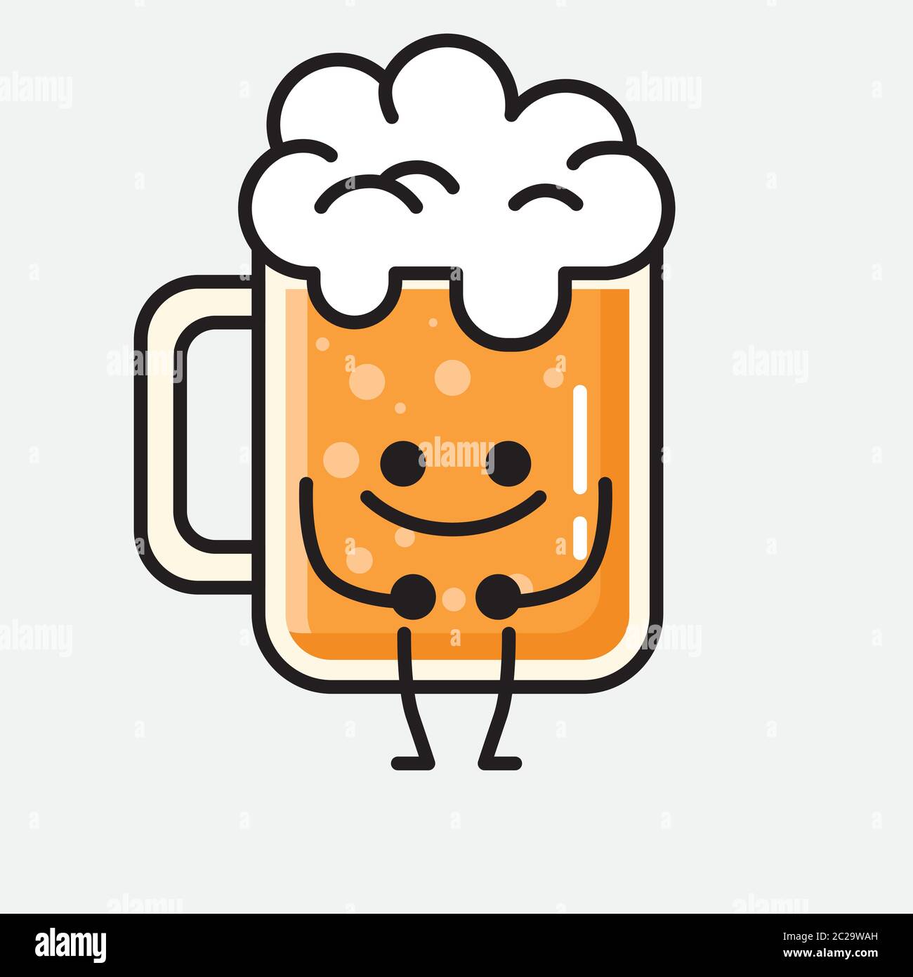 An illustration of Cute Beer Mascot Vector Character in Flat Design ...