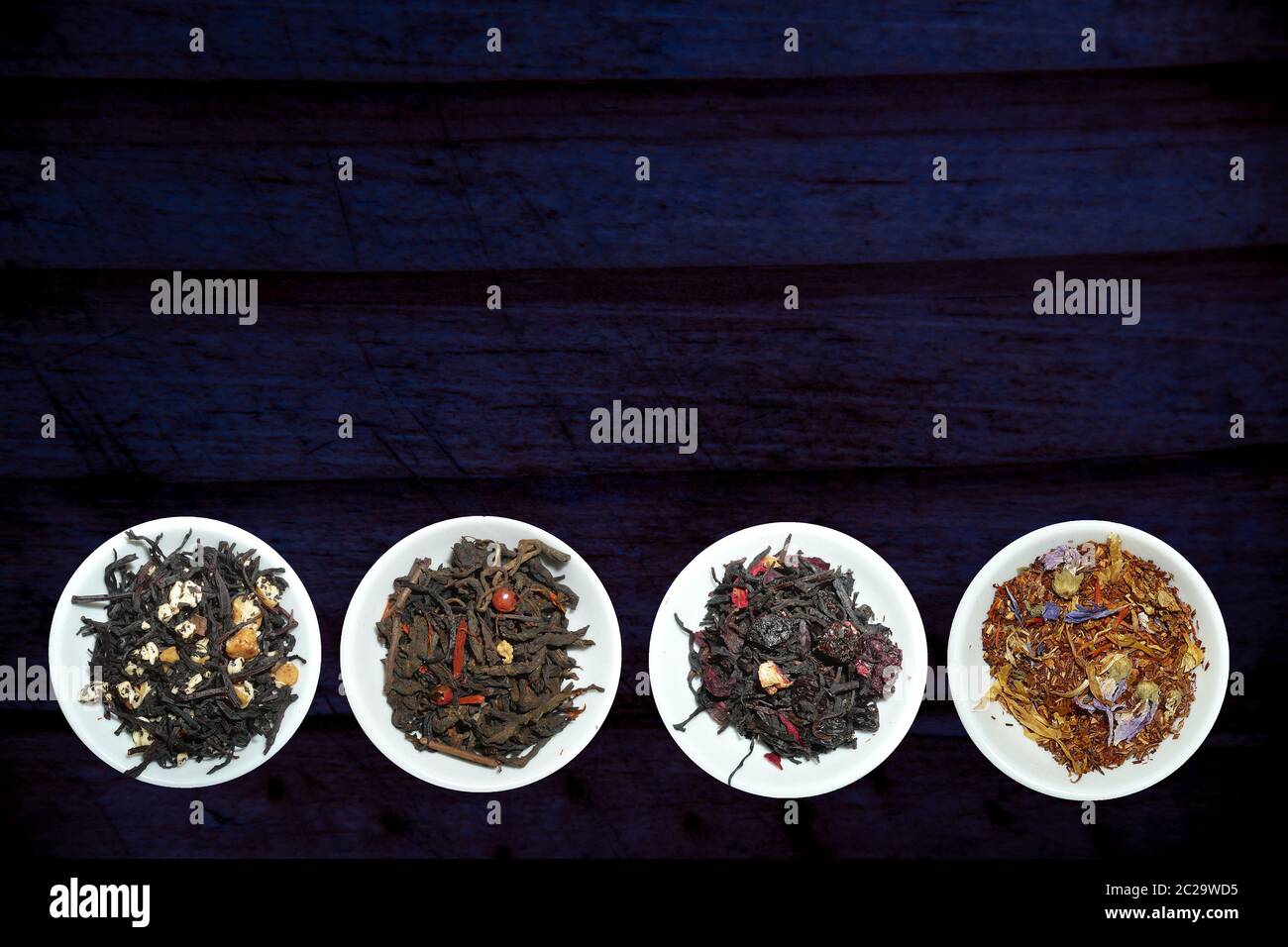 variety of strands and blends tea view from above Stock Photo - Alamy