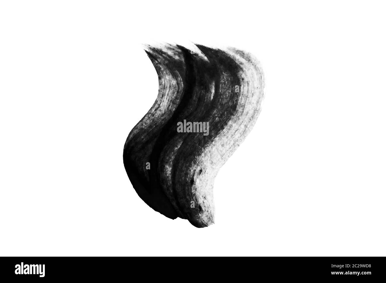 Abstract Ink curve draw isolate on white background Stock Photo - Alamy
