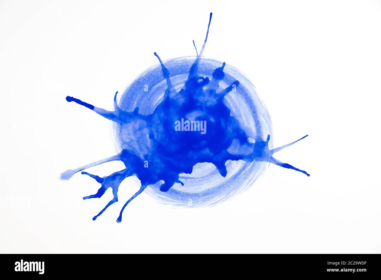 Blue Water Color splash isolate on white background Stock Photo - Alamy