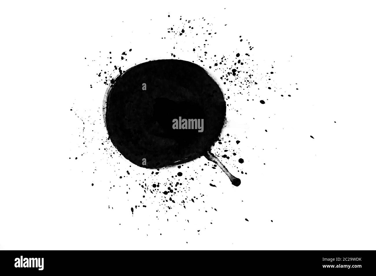 Abstract Ink circle splash isolate on white background Stock Photo - Alamy