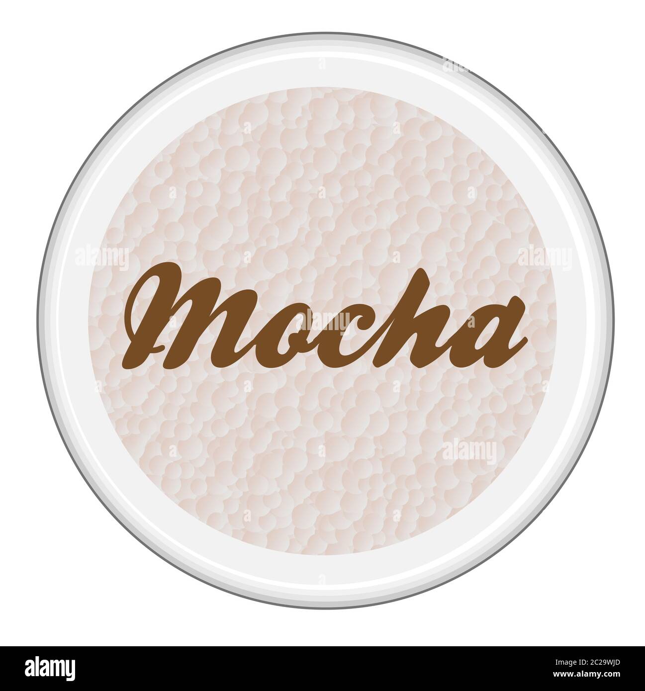 Top view of a cup of Mocha Coffee over a white background Stock Photo ...