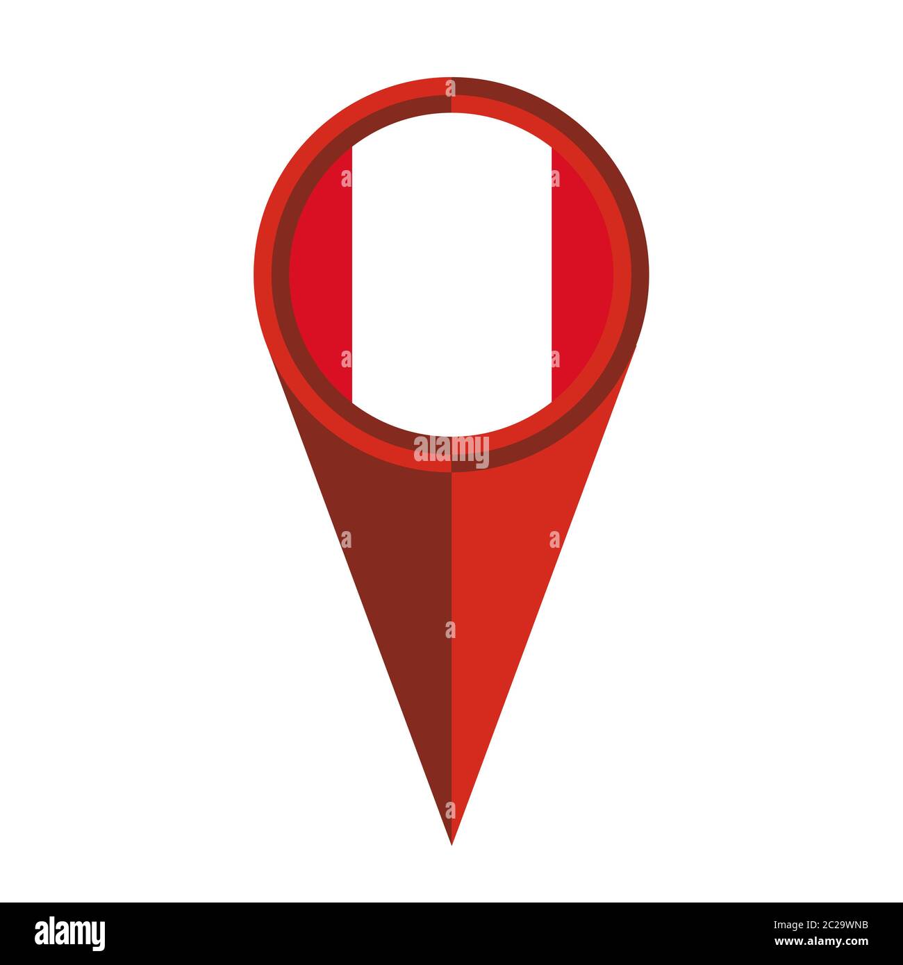 Peru map pointer pin icon location flag marker Stock Photo - Alamy