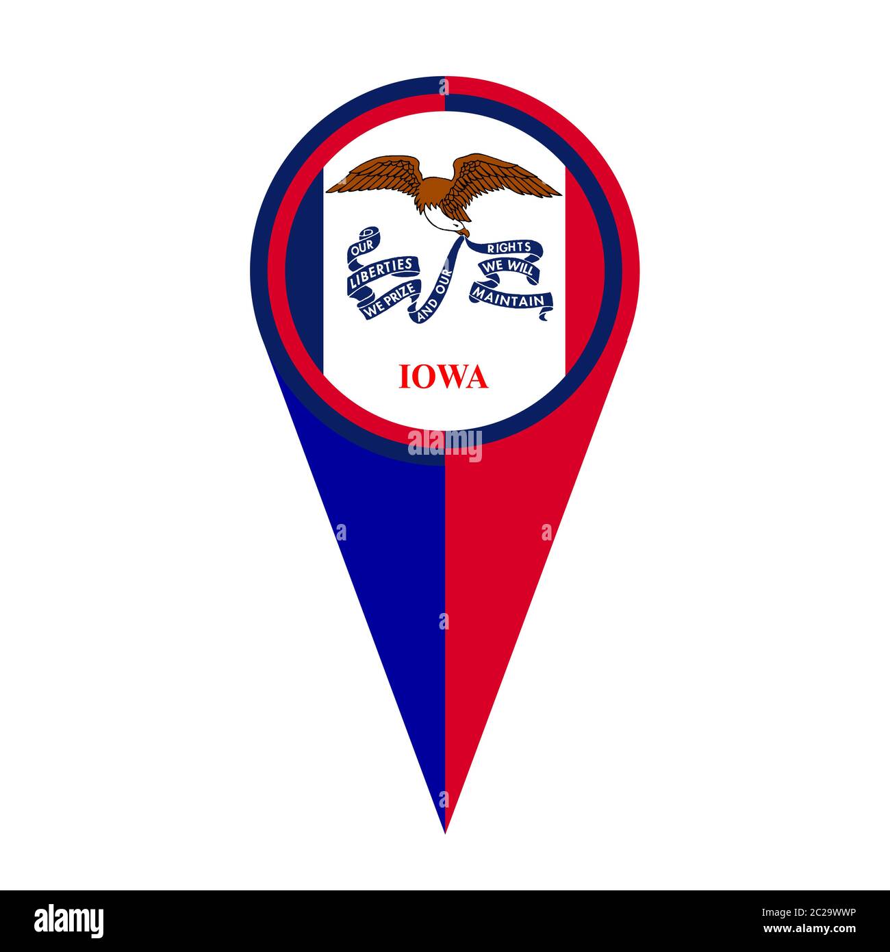 Iowa state flag location map hi-res stock photography and images - Alamy
