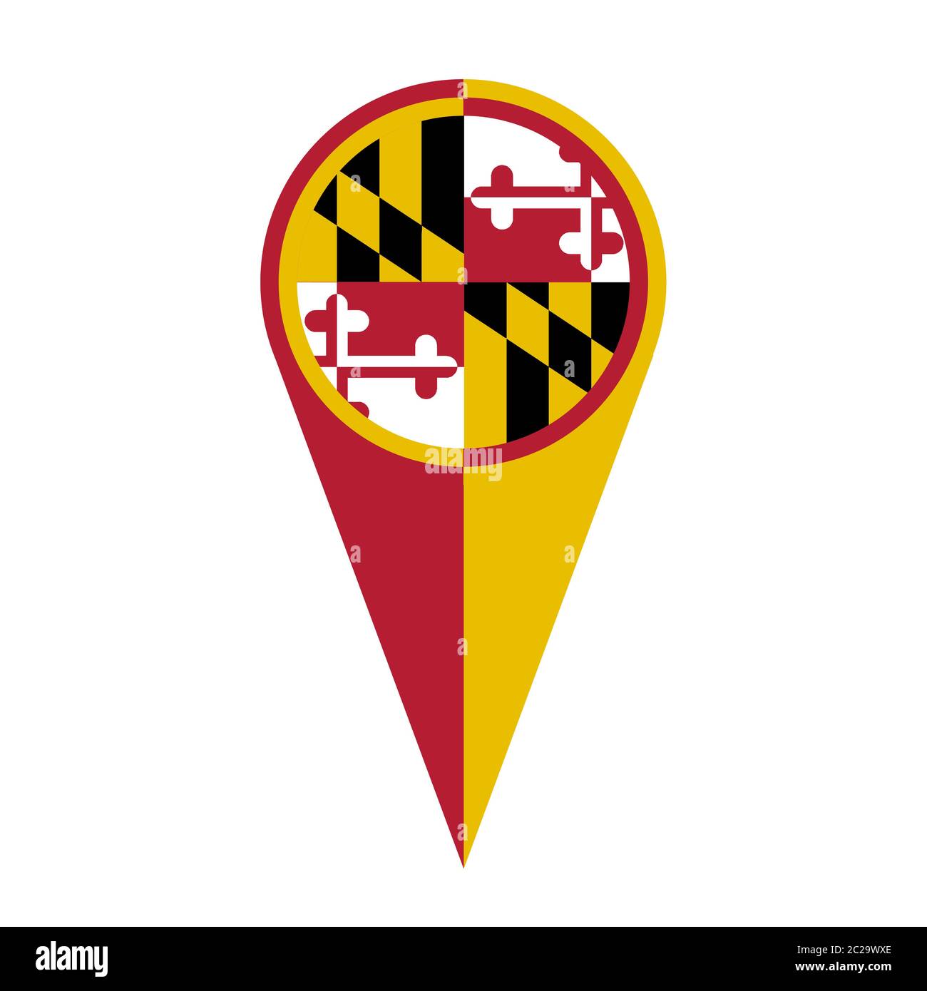 Maryland state map pointer pin icon location flag marker Stock Photo ...