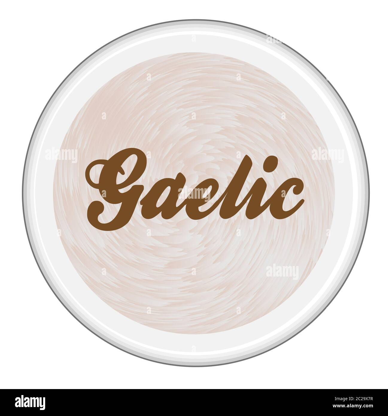 Top view of a cup of Gaelic Irish Coffee over a white background Stock ...