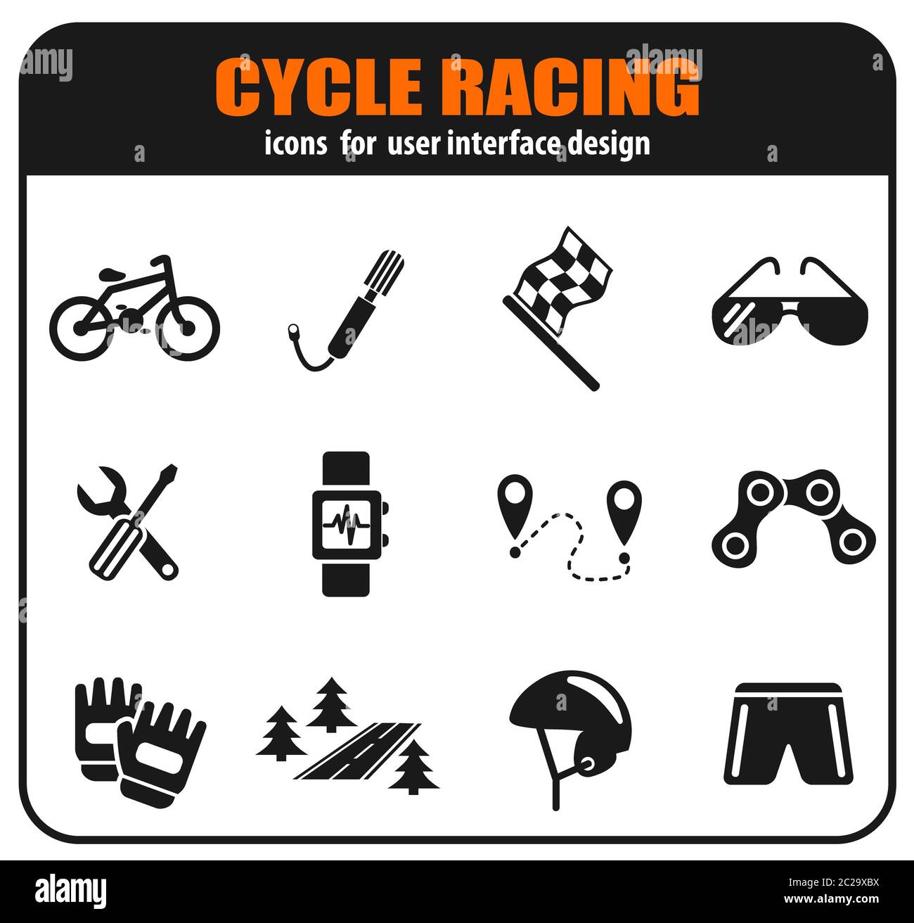 Cycle racing icon set for your design. vector icons Stock Photo - Alamy