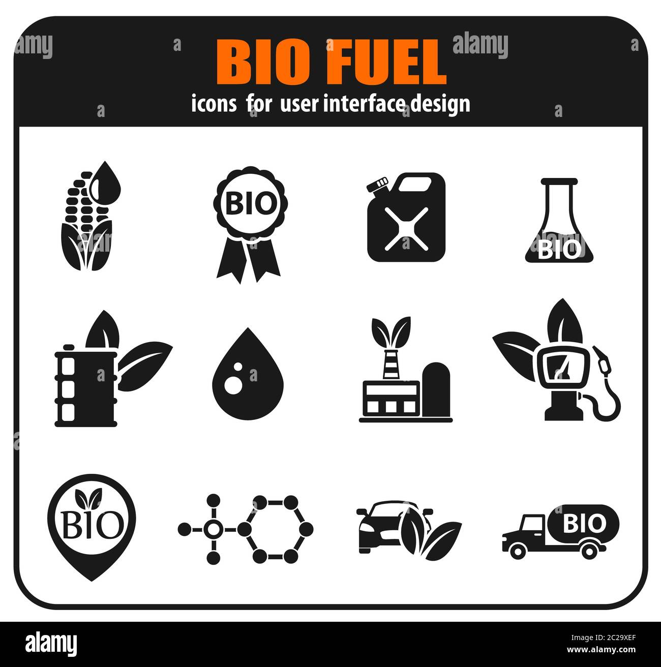 BIO fuel icon set for your design. vector icons Stock Photo - Alamy