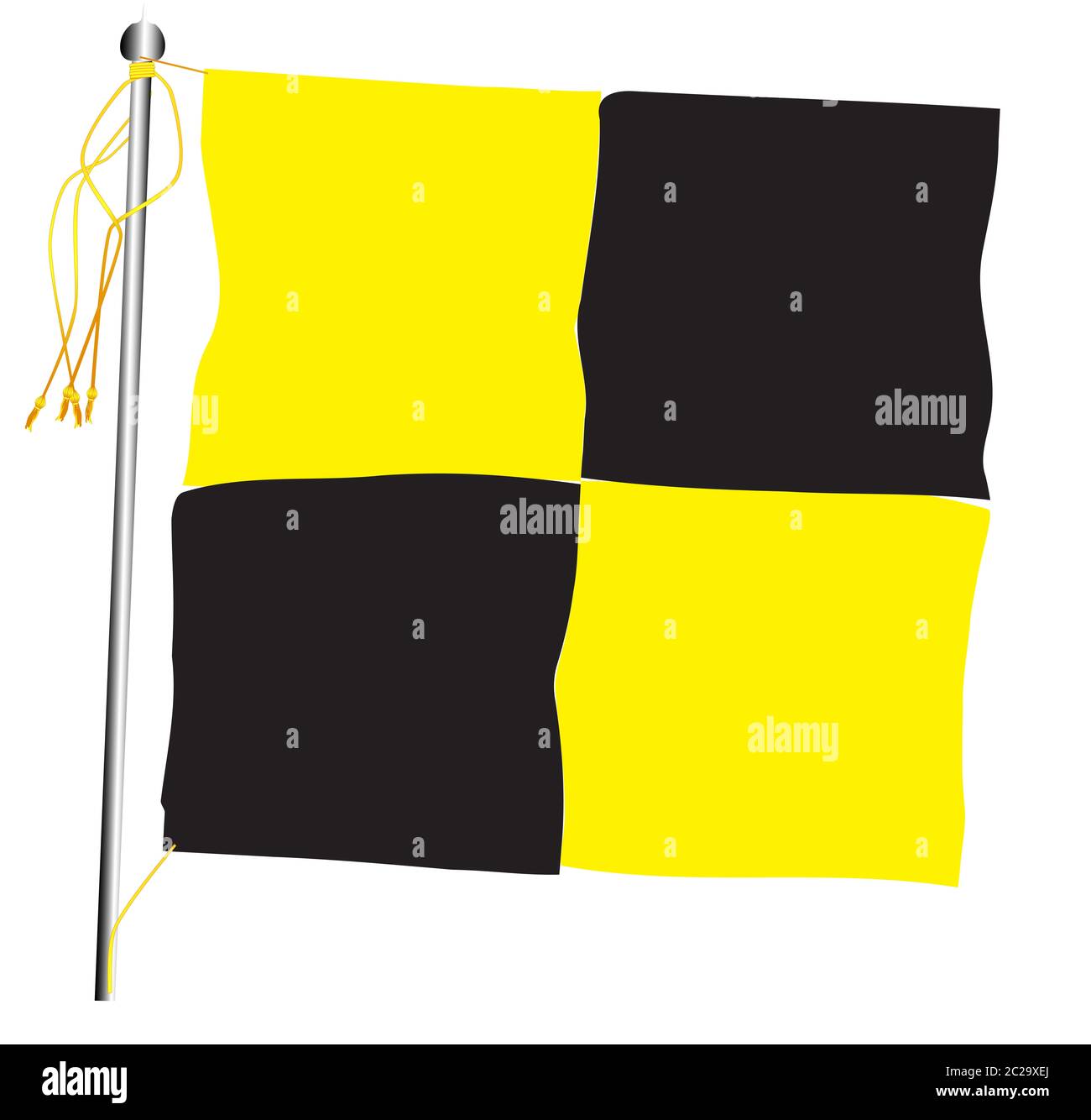 Quarantine flag set against against a white background Stock Photo - Alamy