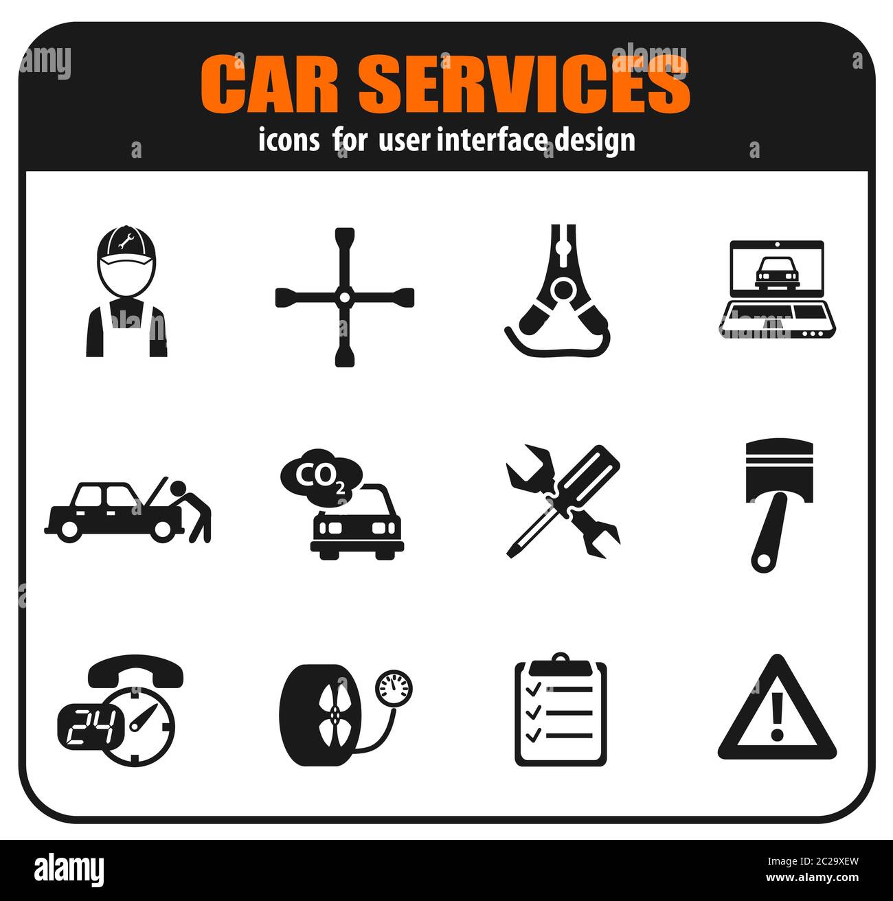 Car services icon set for your design. vector icons Stock Photo - Alamy