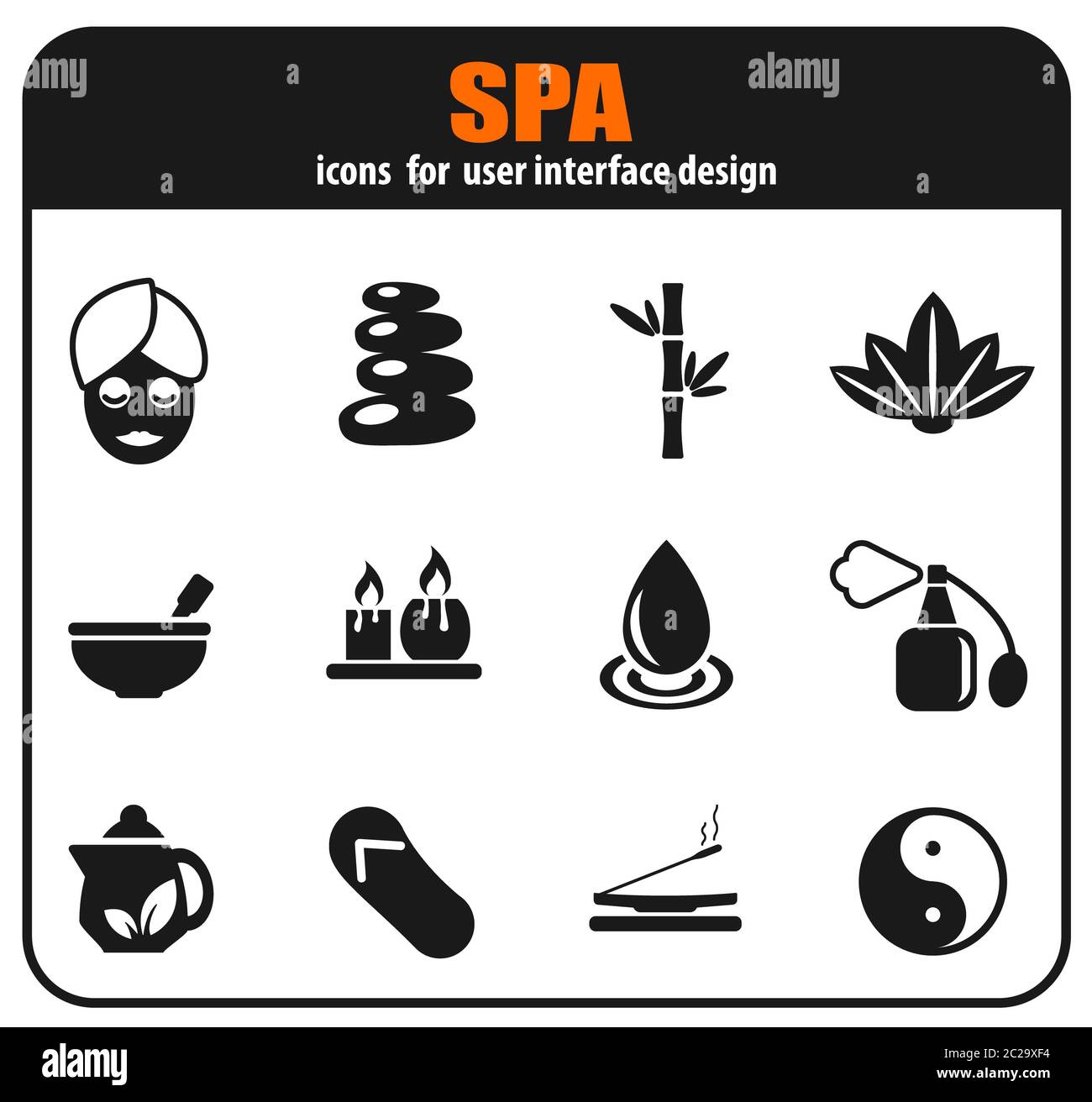 SPA icon set for your design. vector icons Stock Photo - Alamy
