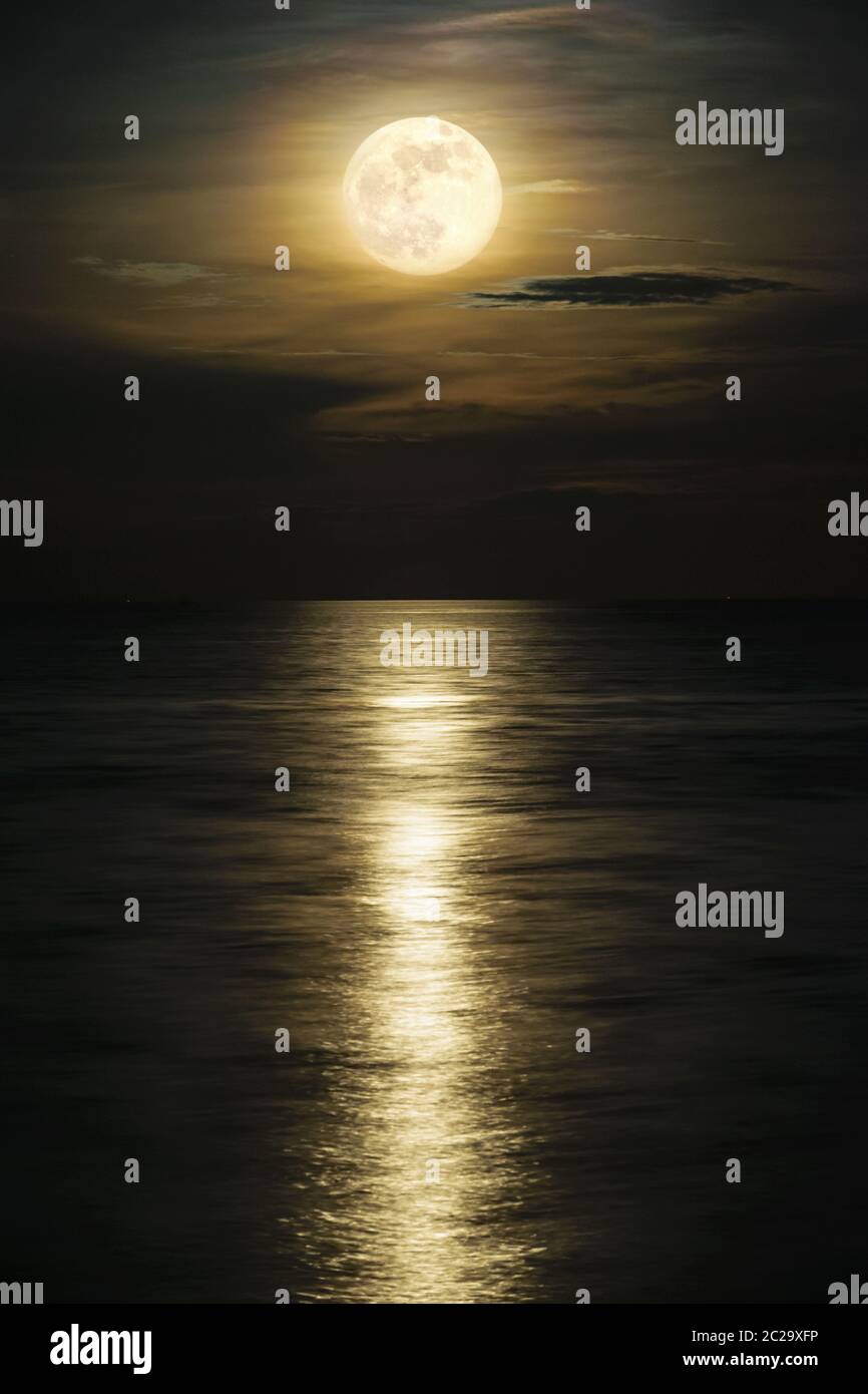 Full moon light reflect in sea water hi-res stock photography and ...