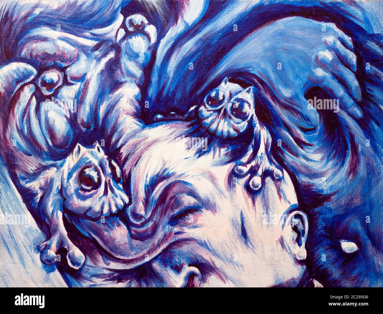 Nightmares, frightening dreams or hallucinations. Mental health acrylic ...