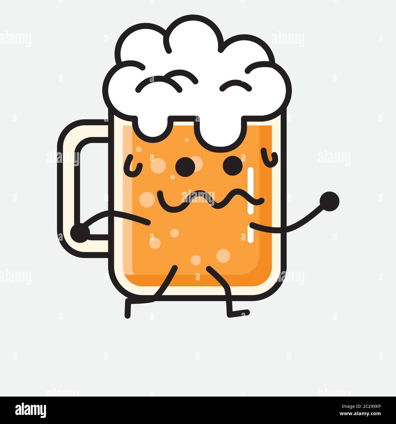 An illustration of Cute Beer Mascot Vector Character in Flat Design ...