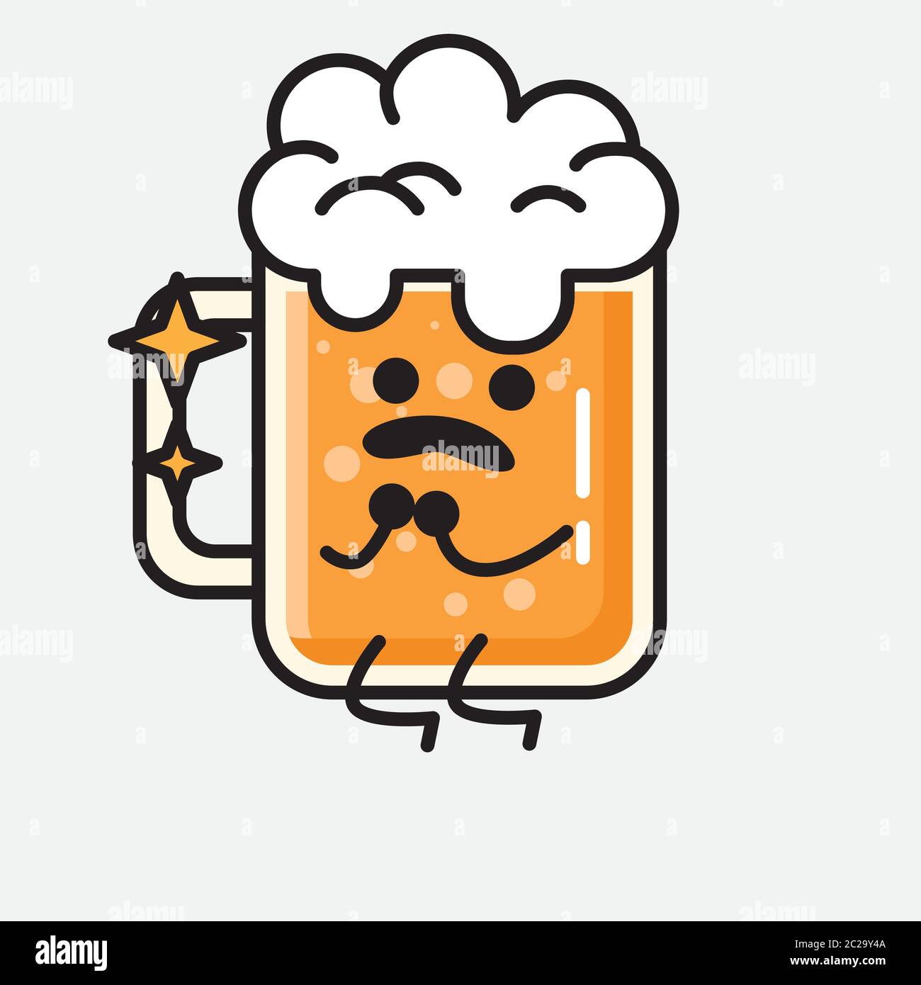 An illustration of Cute Beer Mascot Vector Character in Flat Design ...