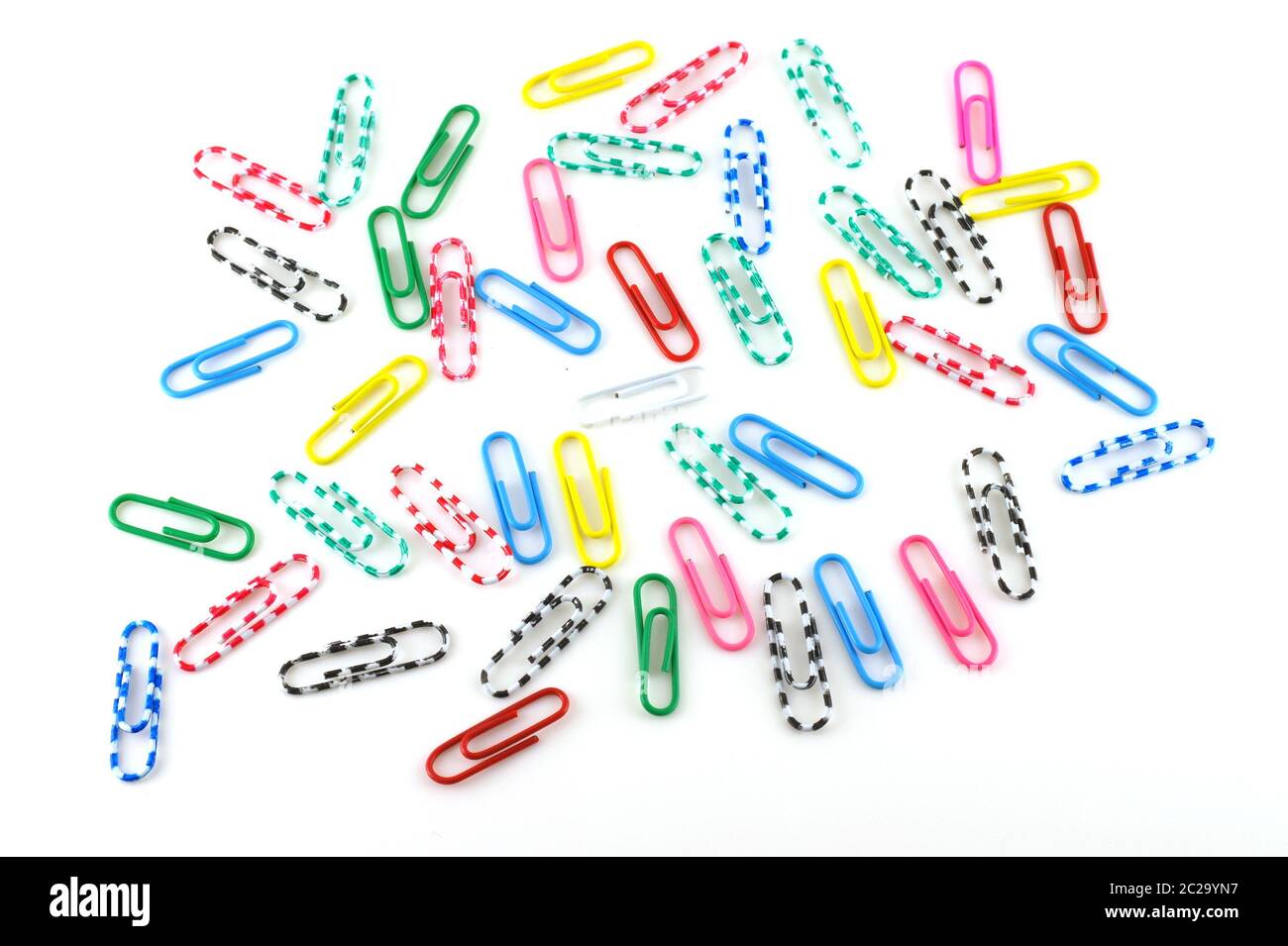 Color clips for paper over white Stock Photo - Alamy