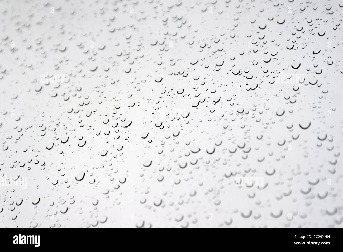 Drops of rain on the inclined window, shallow dof Stock Photo - Alamy