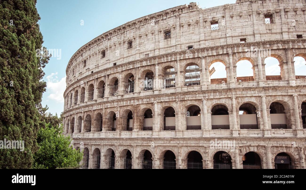 Colosseum in Rome - the largest amphitheatre in the world Stock Photo ...