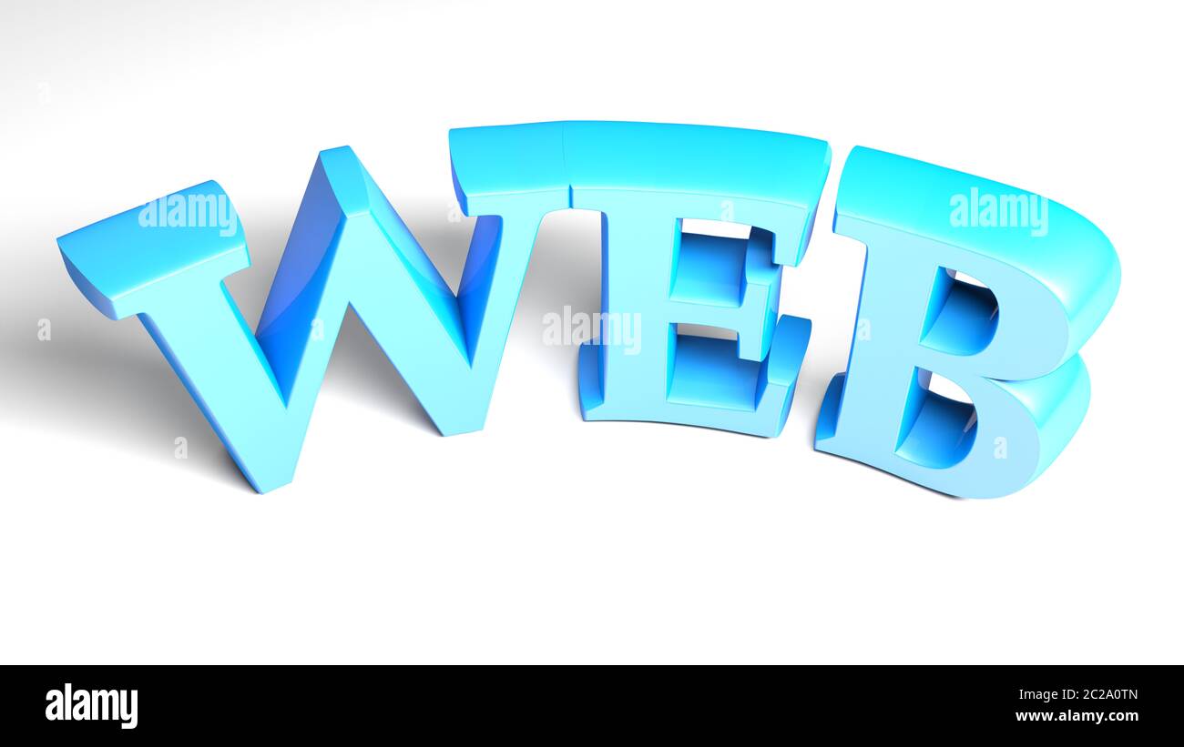 WEB blue write on white surface - 3D rendering illustration Stock Photo ...