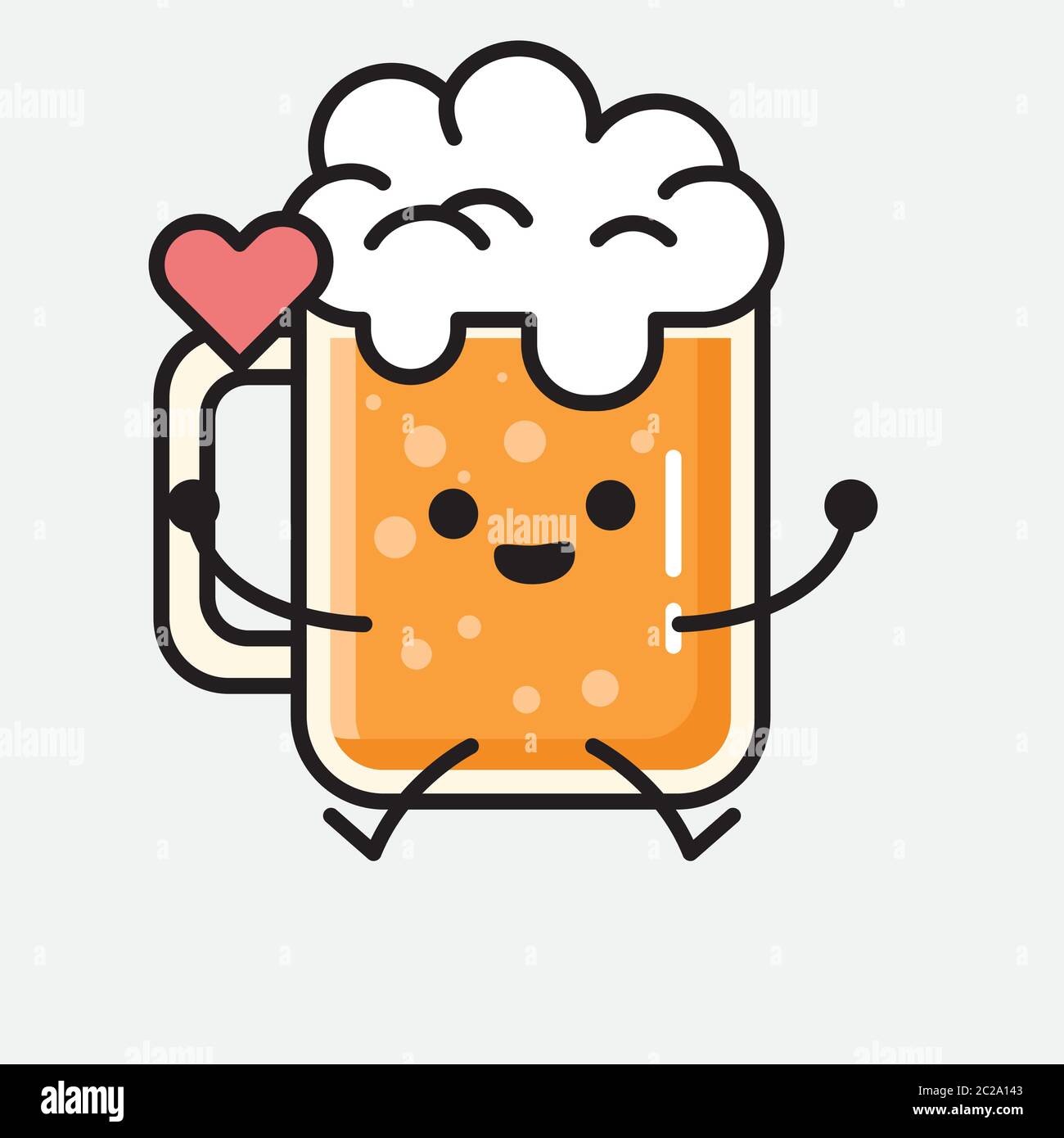 An illustration of Cute Beer Mascot Vector Character in Flat Design ...