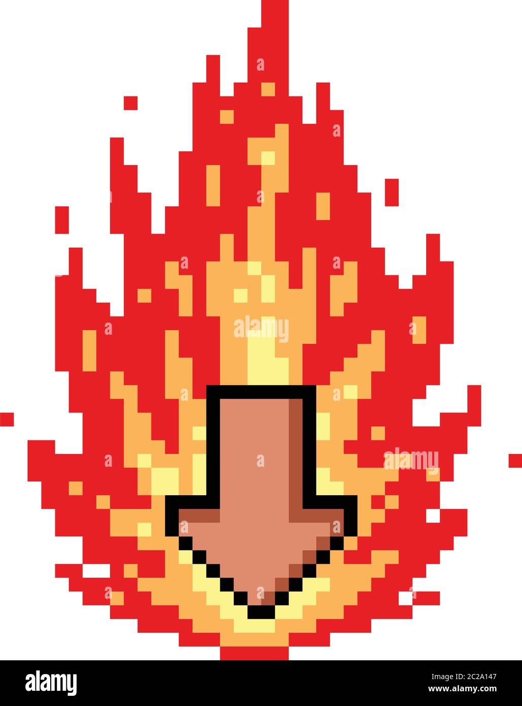 vector pixel art arrow fall isolated cartoon Stock Vector Image & Art ...