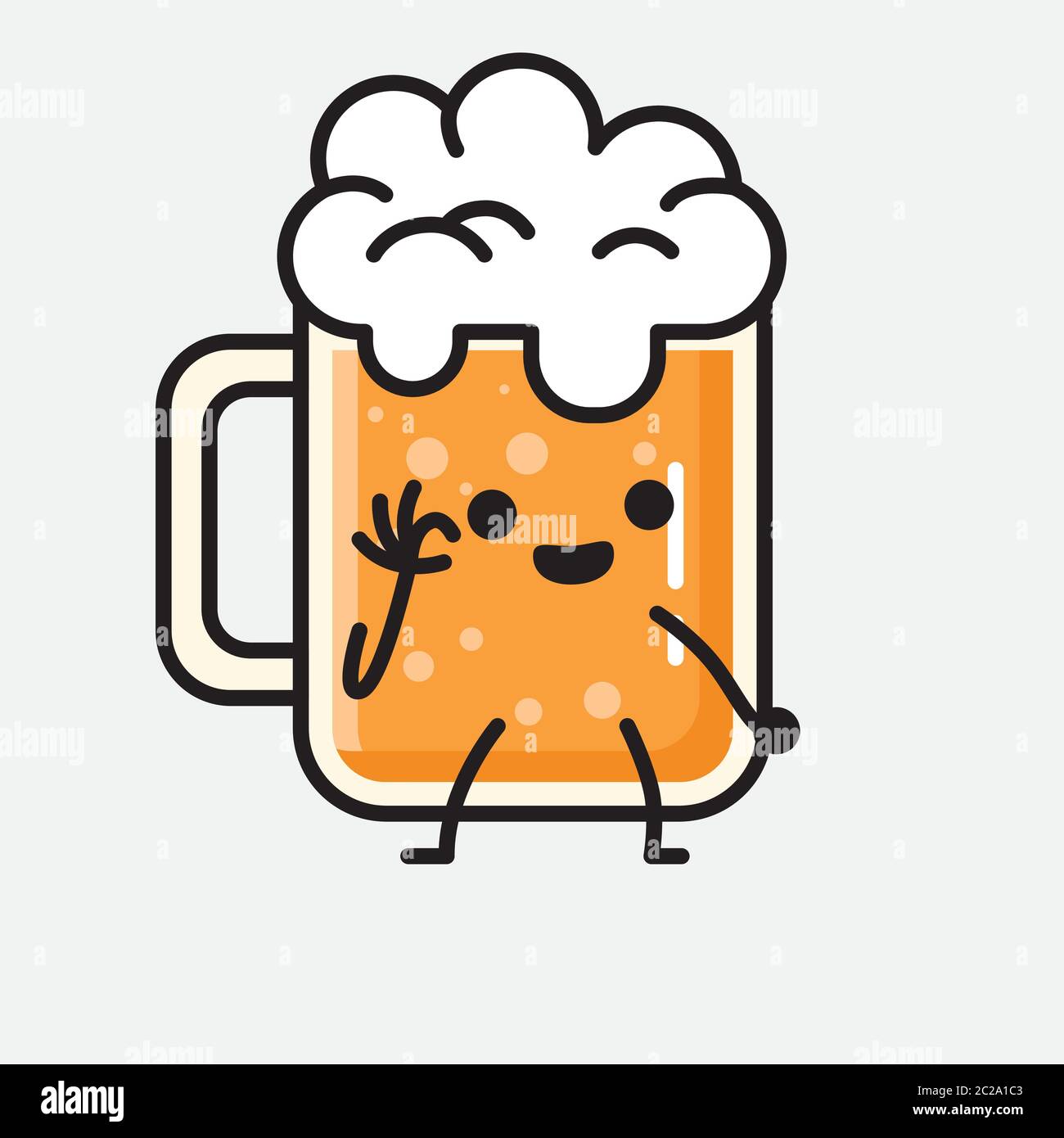 An illustration of Cute Beer Mascot Vector Character in Flat Design ...