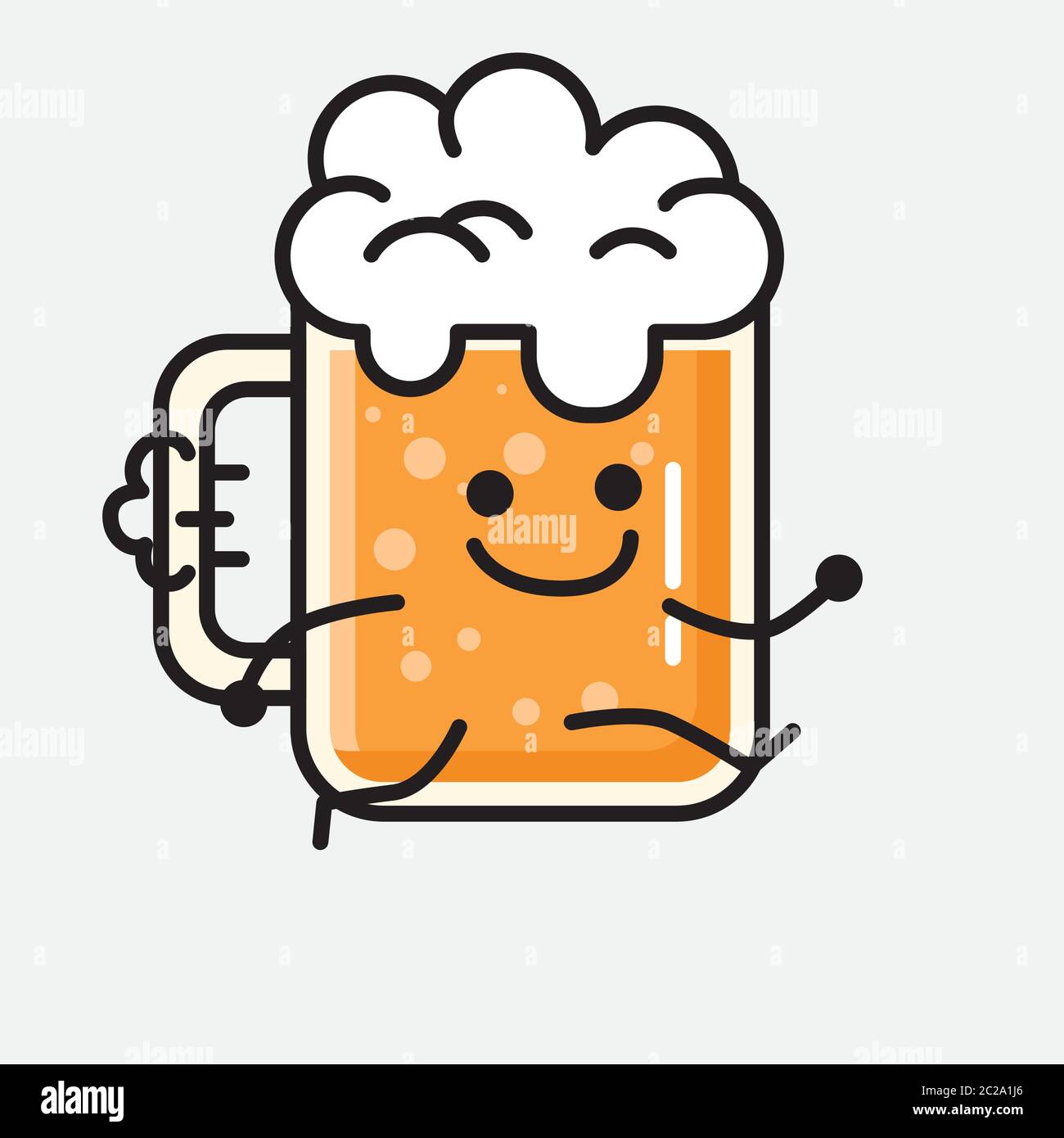An illustration of Cute Beer Mascot Vector Character in Flat Design ...