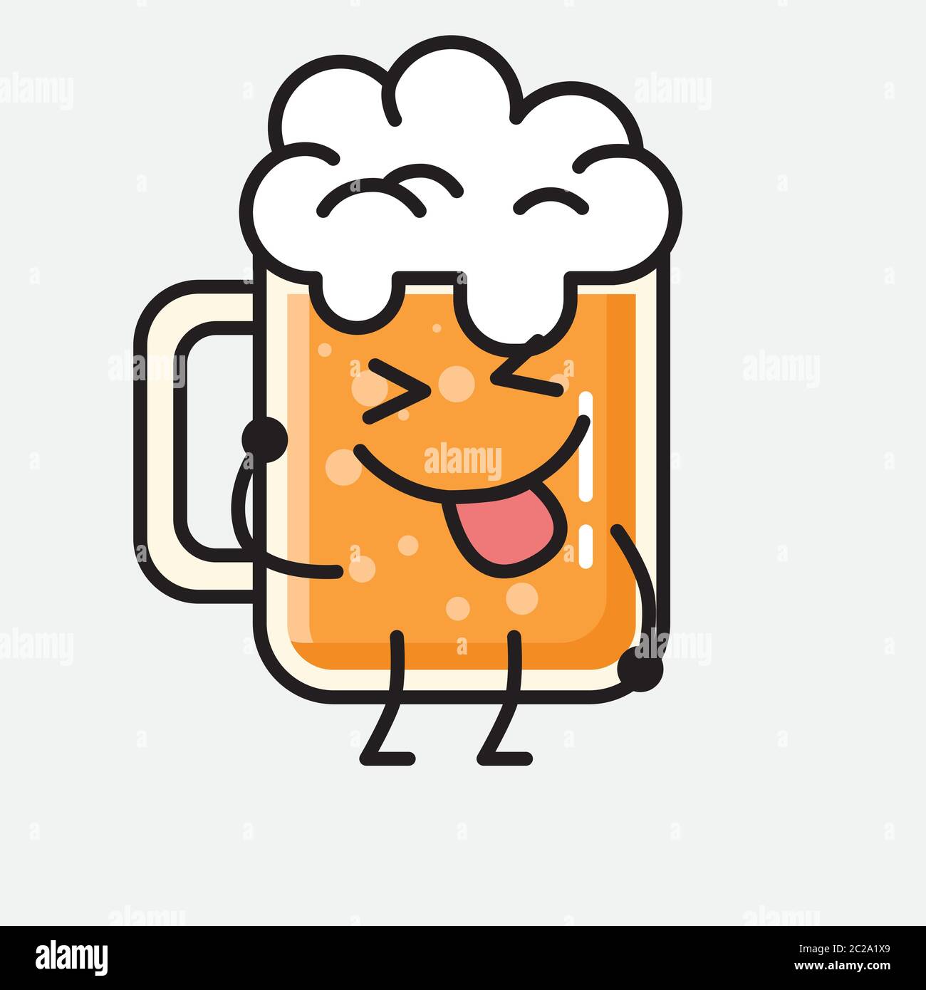 An illustration of Cute Beer Mascot Vector Character in Flat Design ...