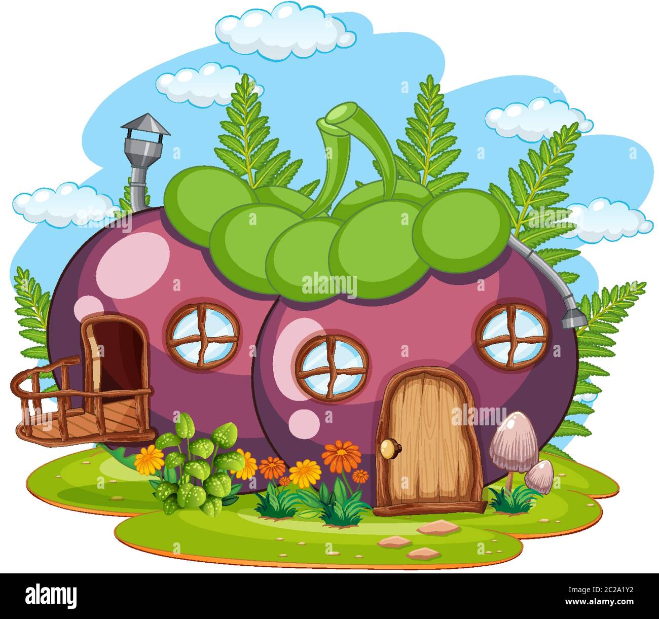 Fantasy fruit house isolated illustration Stock Vector Image & Art - Alamy
