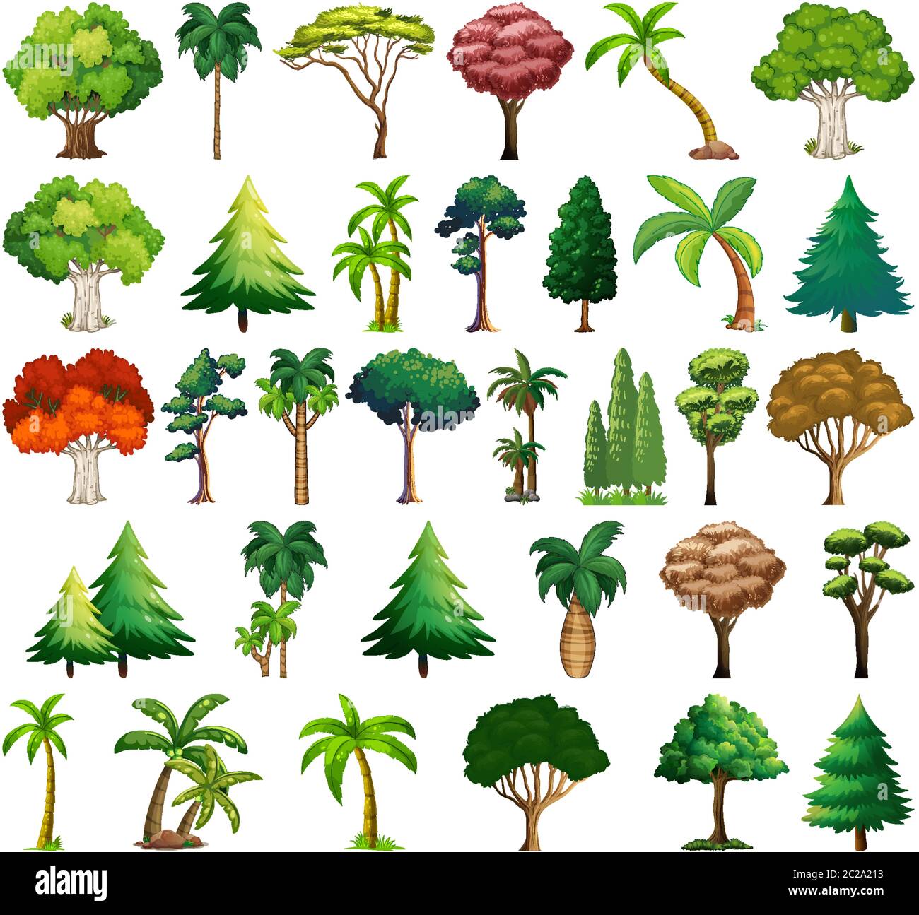 Set of variety plants and trees illustration Stock Vector Image & Art ...
