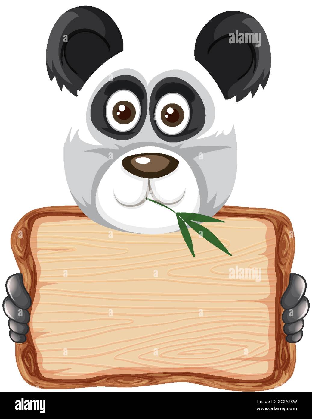 Board template with cute panda on white background illustration Stock ...