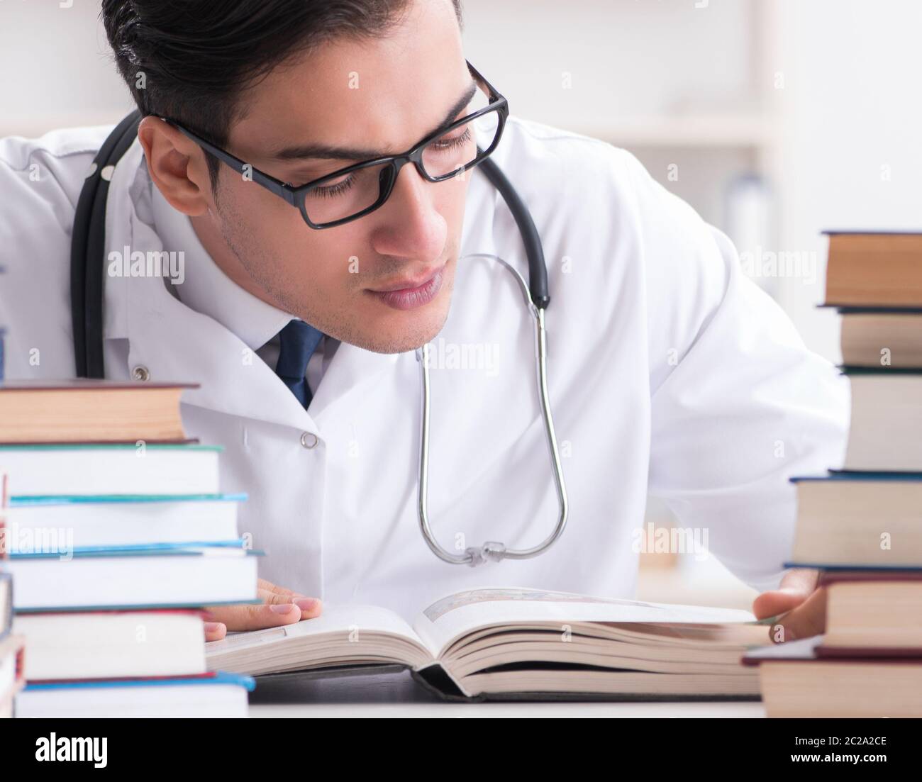 Medical student preparing for university exams Stock Photo - Alamy