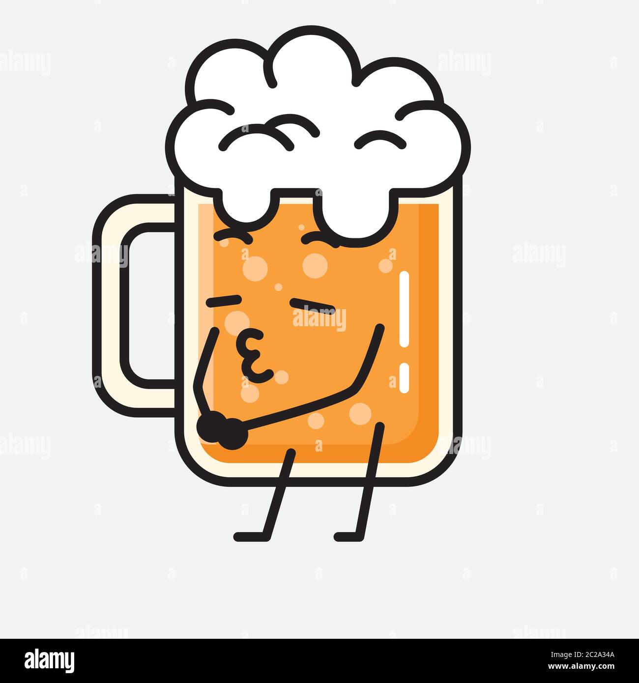 An illustration of Cute Beer Mascot Vector Character in Flat Design ...