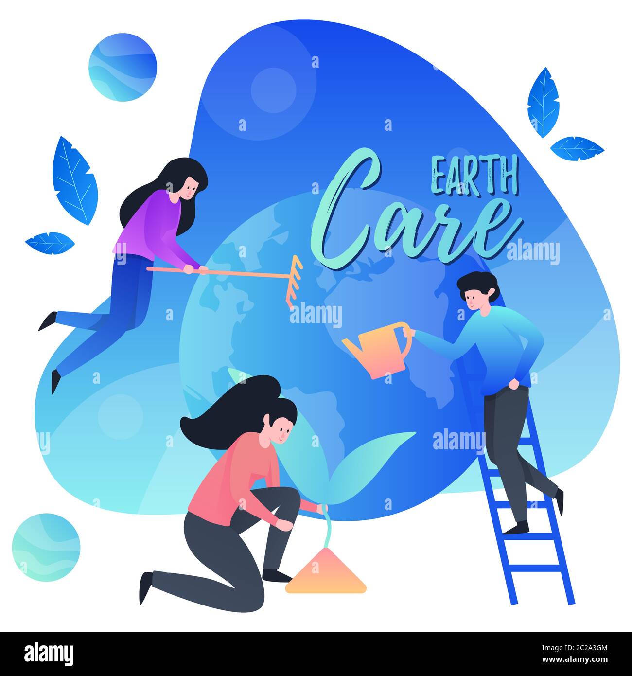 People care about Earth. Happy Earth day. Love our planet. Save the ...