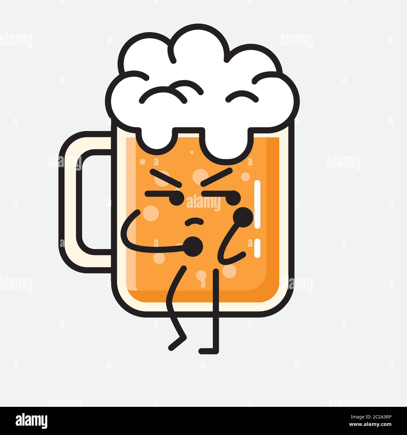 An illustration of Cute Beer Mascot Vector Character in Flat Design ...