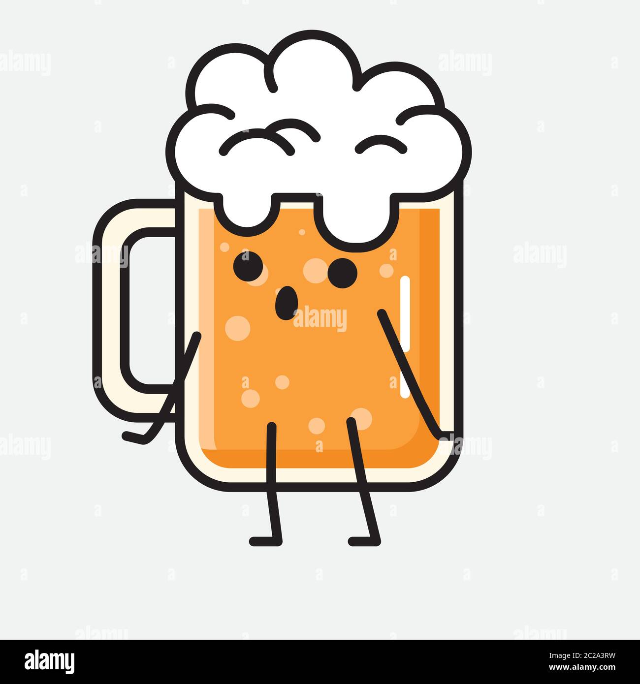 An illustration of Cute Beer Mascot Vector Character in Flat Design ...