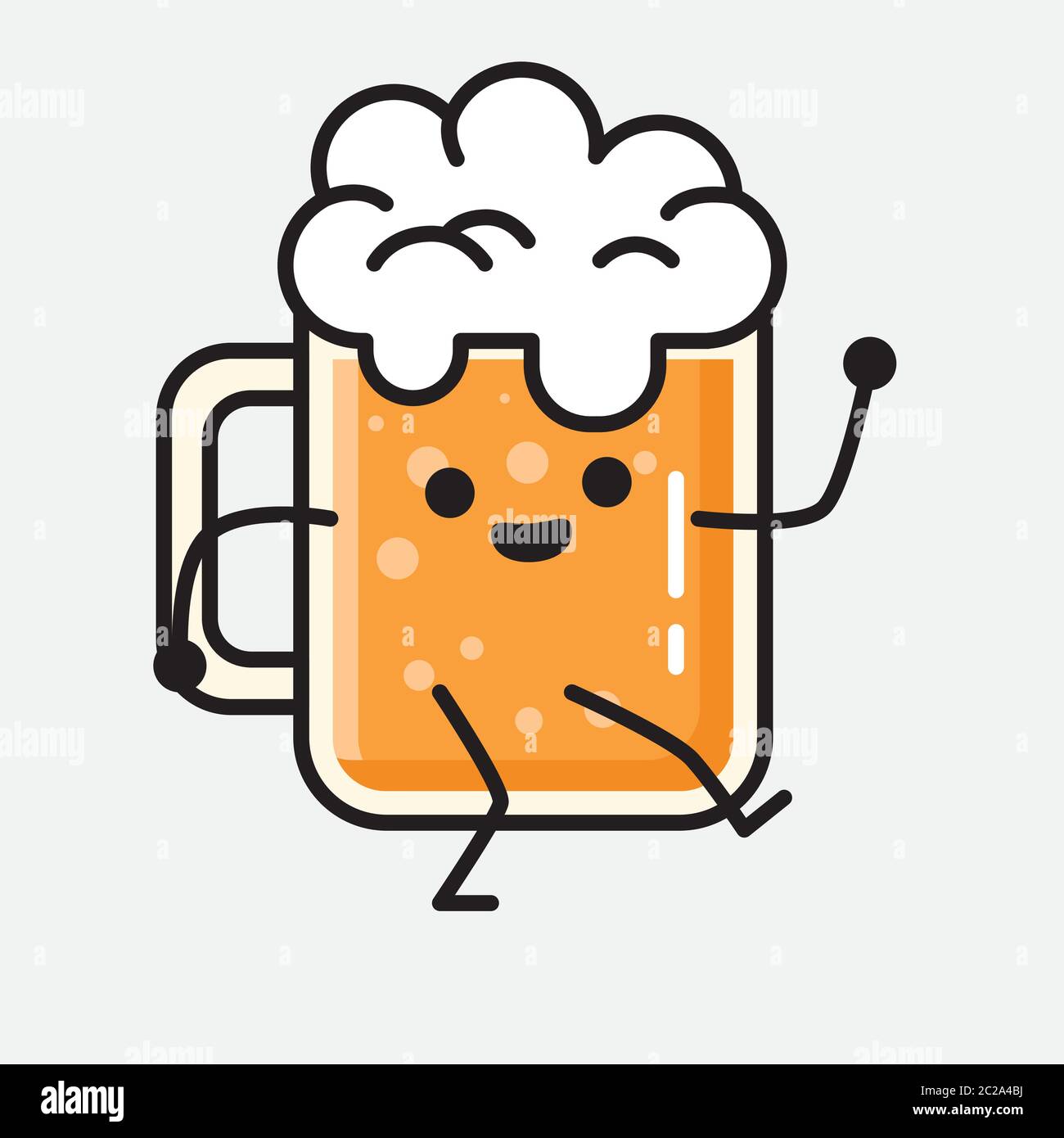 An illustration of Cute Beer Mascot Vector Character in Flat Design ...