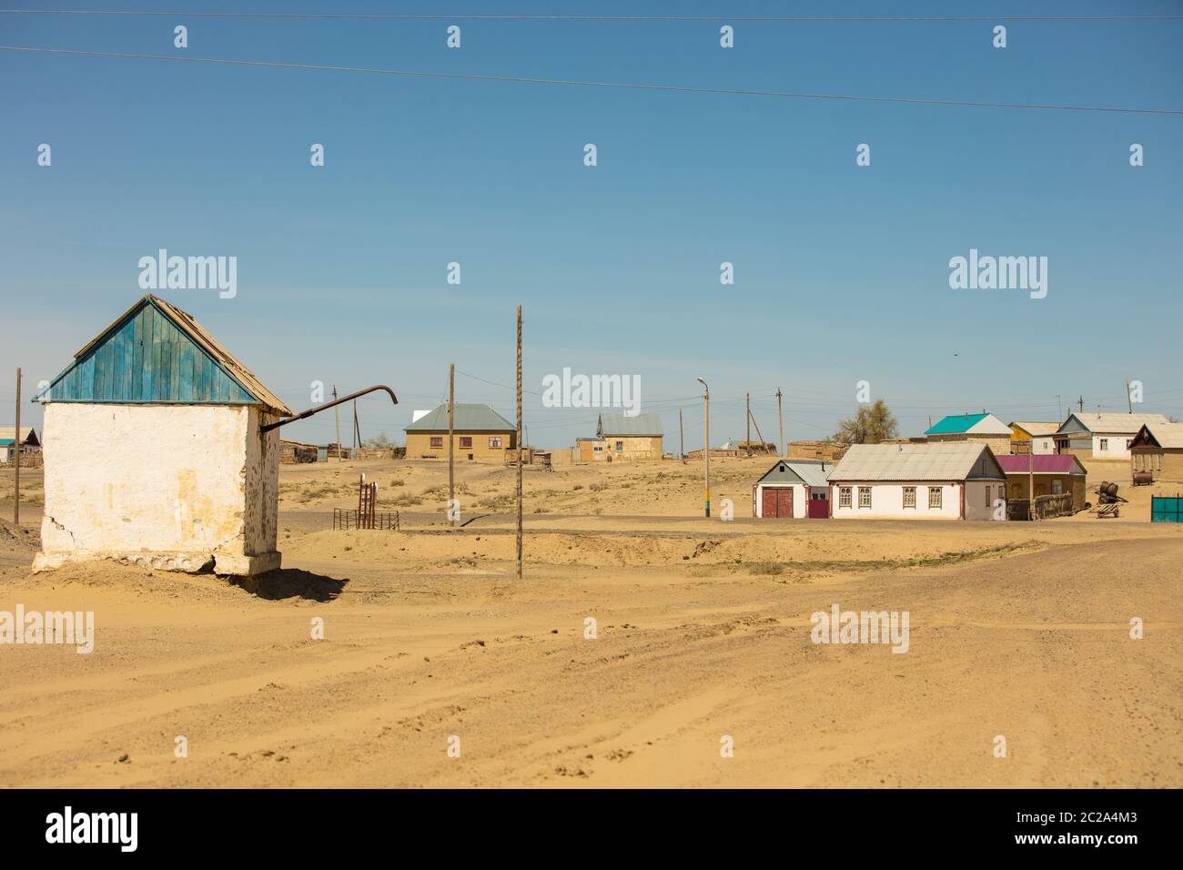 village in the desert Sands in the South of Kazakhstan, near the Aral ...