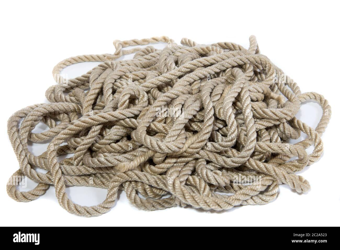 Rope closeup on a white background isolated Stock Photo - Alamy