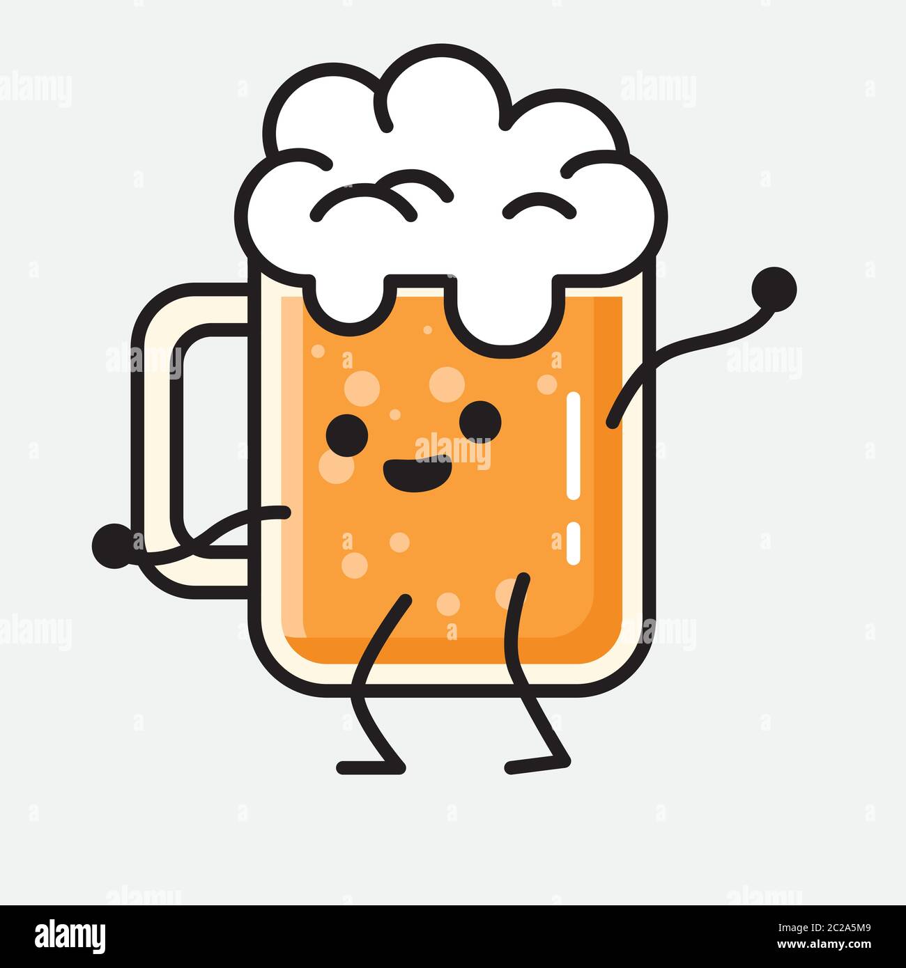 An illustration of Cute Beer Mascot Vector Character in Flat Design ...
