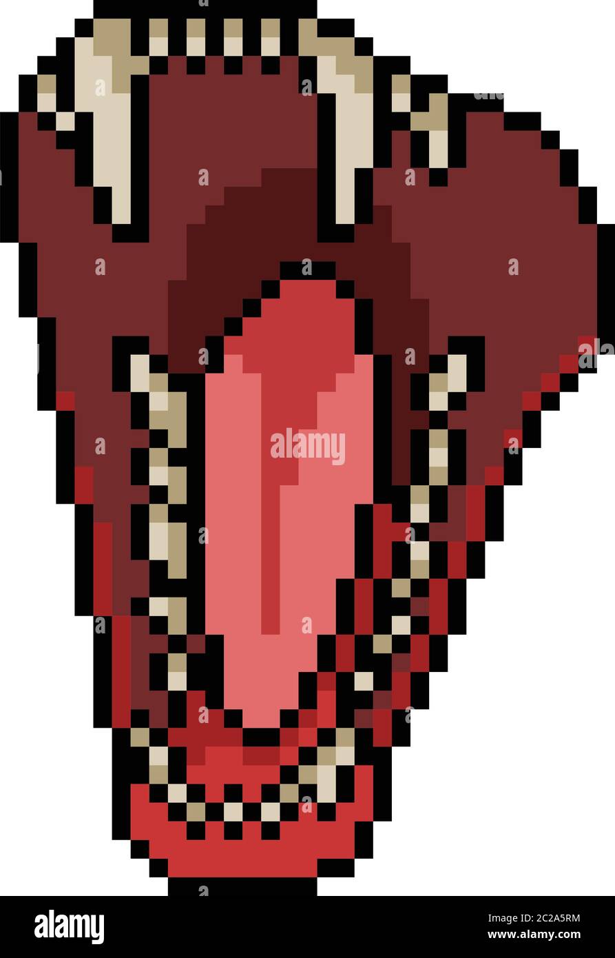 vector pixel art monster fang isolated cartoon Stock Vector Image & Art ...