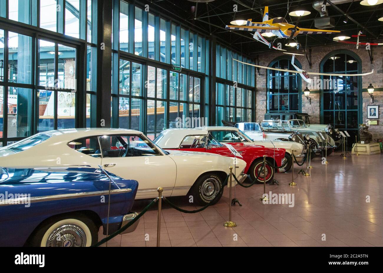 Istanbul, Turkey, March 2019: Classic cars in Rahmi M. Koc Industrial ...