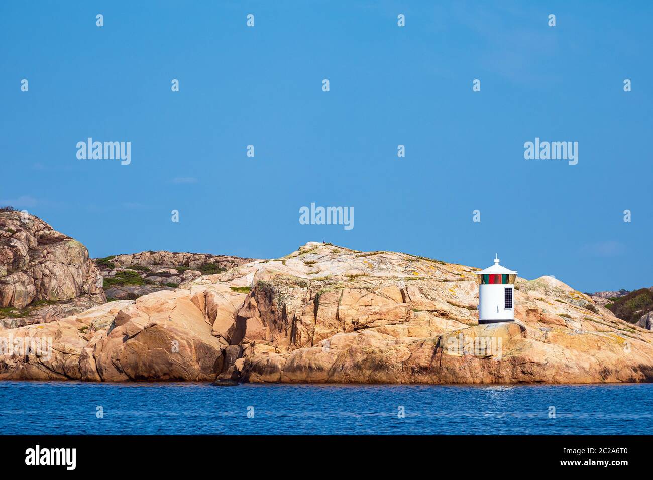 Lighthouse in the archipelago near Fjaellbacka in Sweden Stock Photo ...