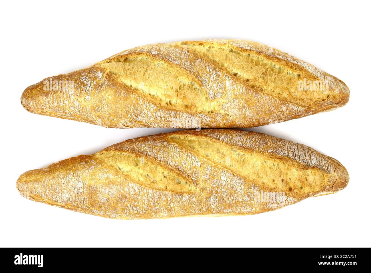 French bread sticks on a white background Stock Photo - Alamy