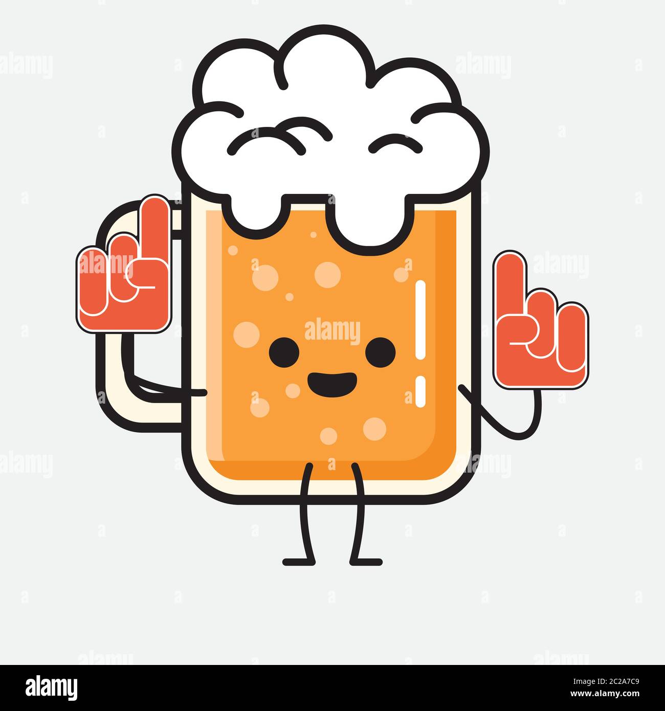 An illustration of Cute Beer Mascot Vector Character in Flat Design ...