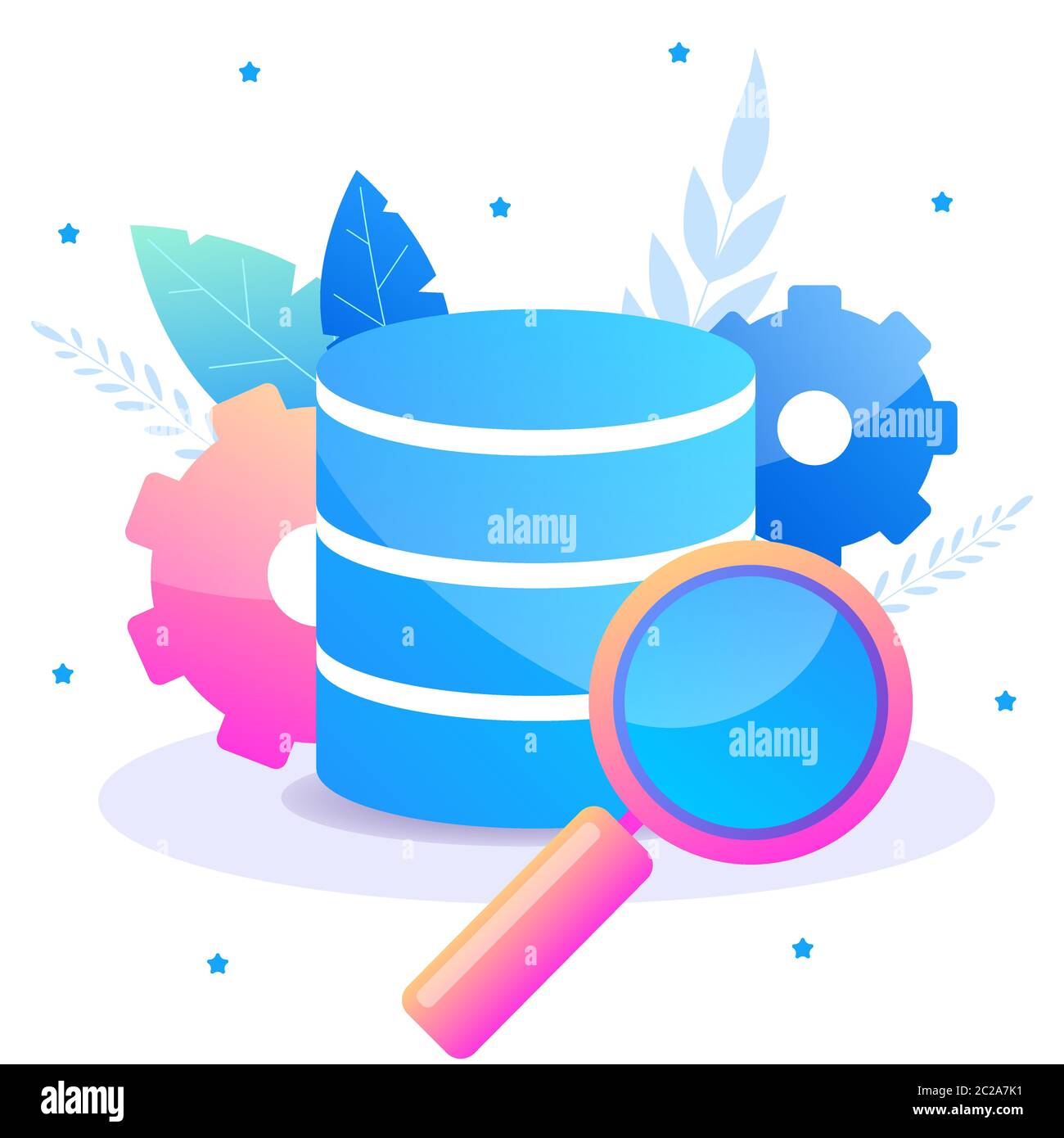 Vector flat concept of big data research. Database information Stock ...