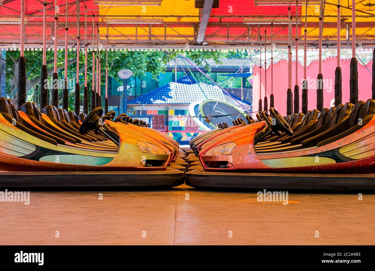 Empty bumper cars amusement park amusement park hi-res stock ...