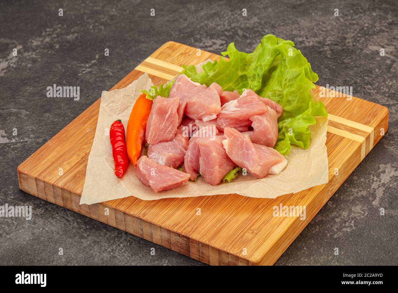 Raw pork meat ready for cooking Stock Photo - Alamy