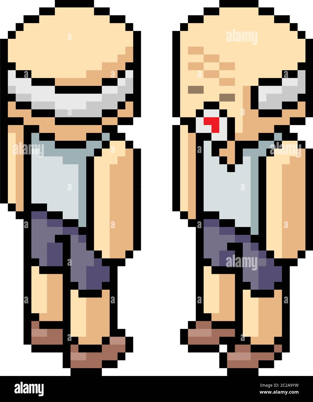 vector pixel art old man isometric isolated cartoon Stock Vector Image ...